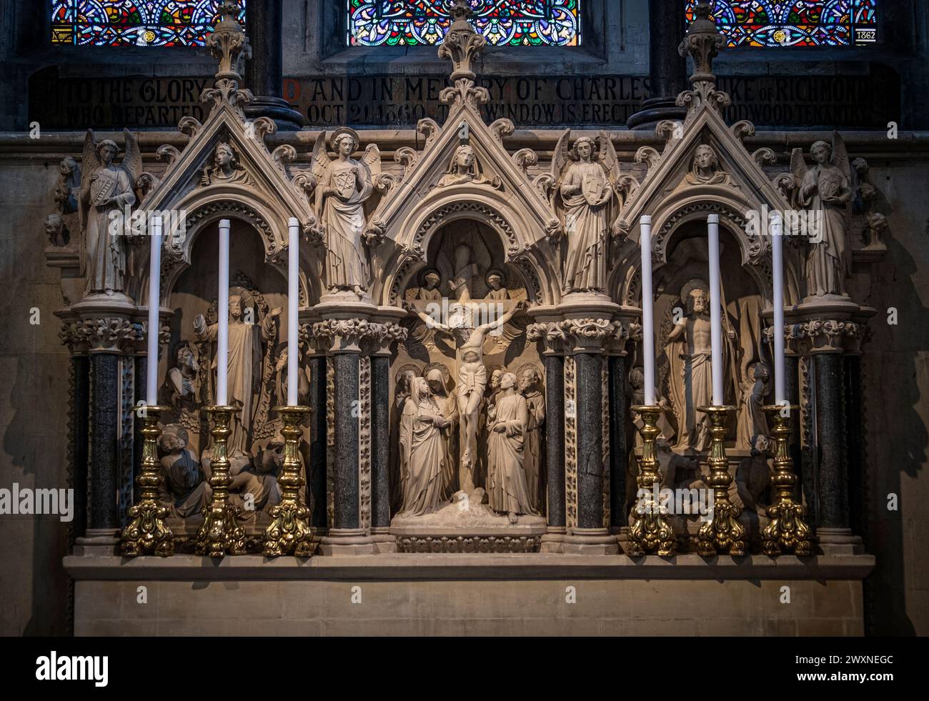 The interior of Priory church of St Mary and St Blaise. Boxgrove ...