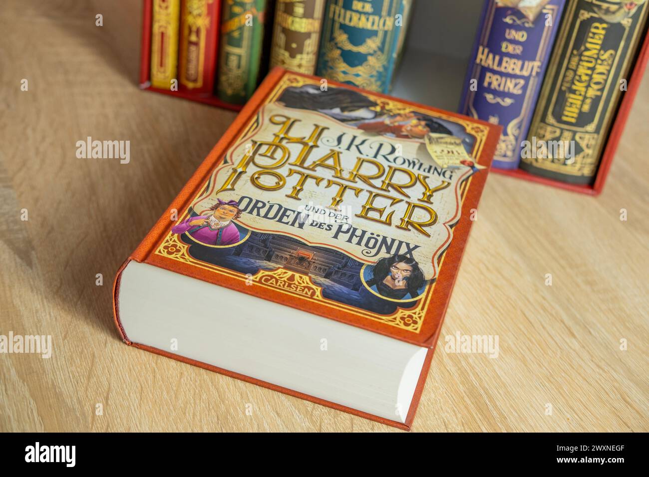 J.K. Rowling's Harry Potter books in various editions, evoking sense ...