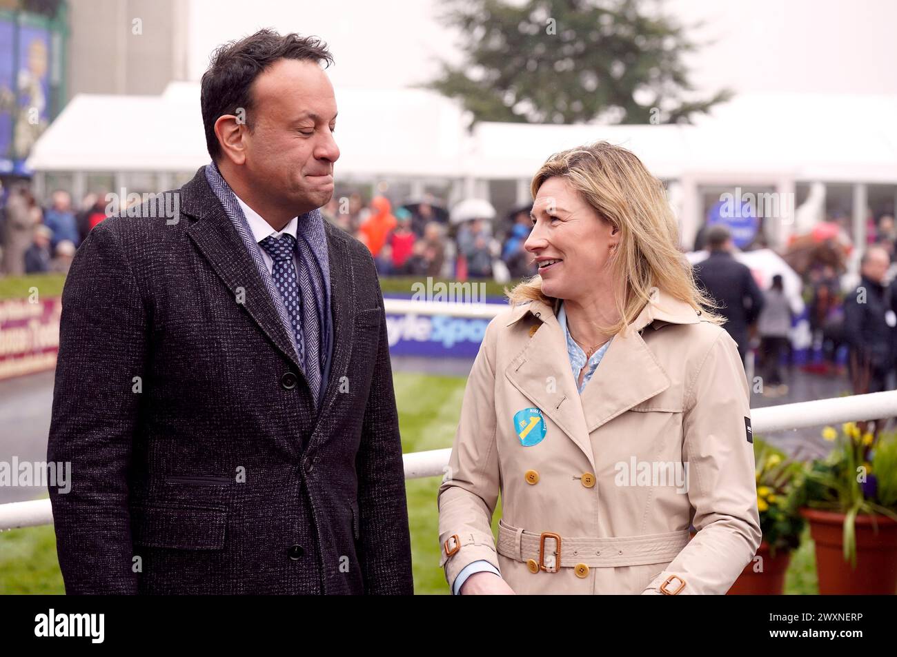 Taoiseach Leo Varadkar and former jockey Nina Carberry who has been ...