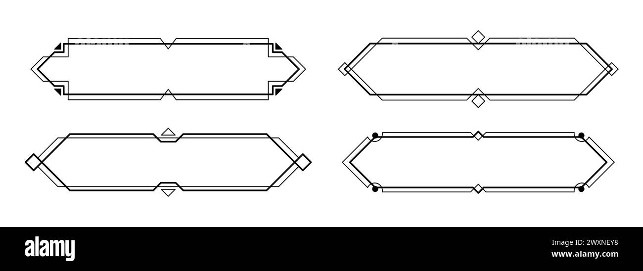 Art deco frames, elegant antique borders, decorative game buttons or ...