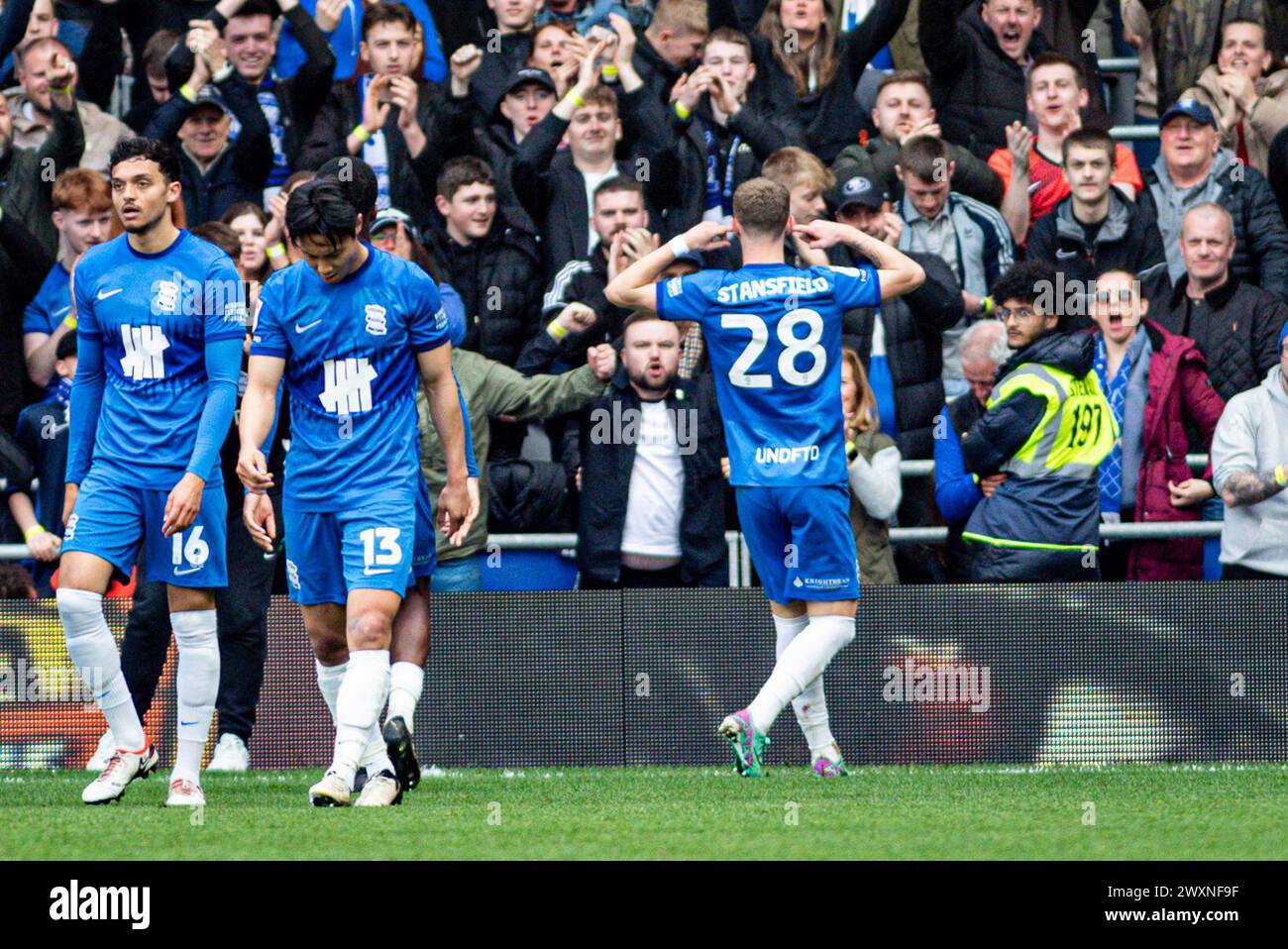 Birmingham, UK. 1st April 2024; St Andrews, Birmingham, West Midlands, England; EFL Championship ...
