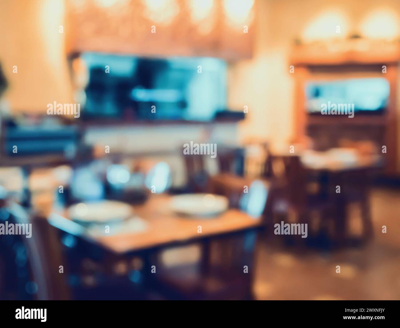 coffee shop cafe restaurant blur background vintage effect style. For ...