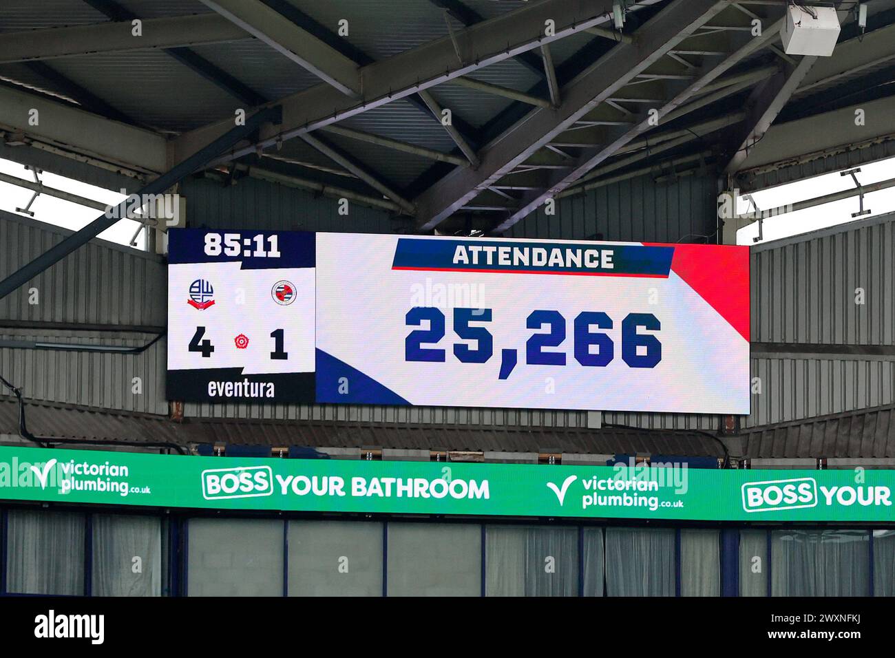 General view of the scoreboard during the Sky Bet League One match at ...