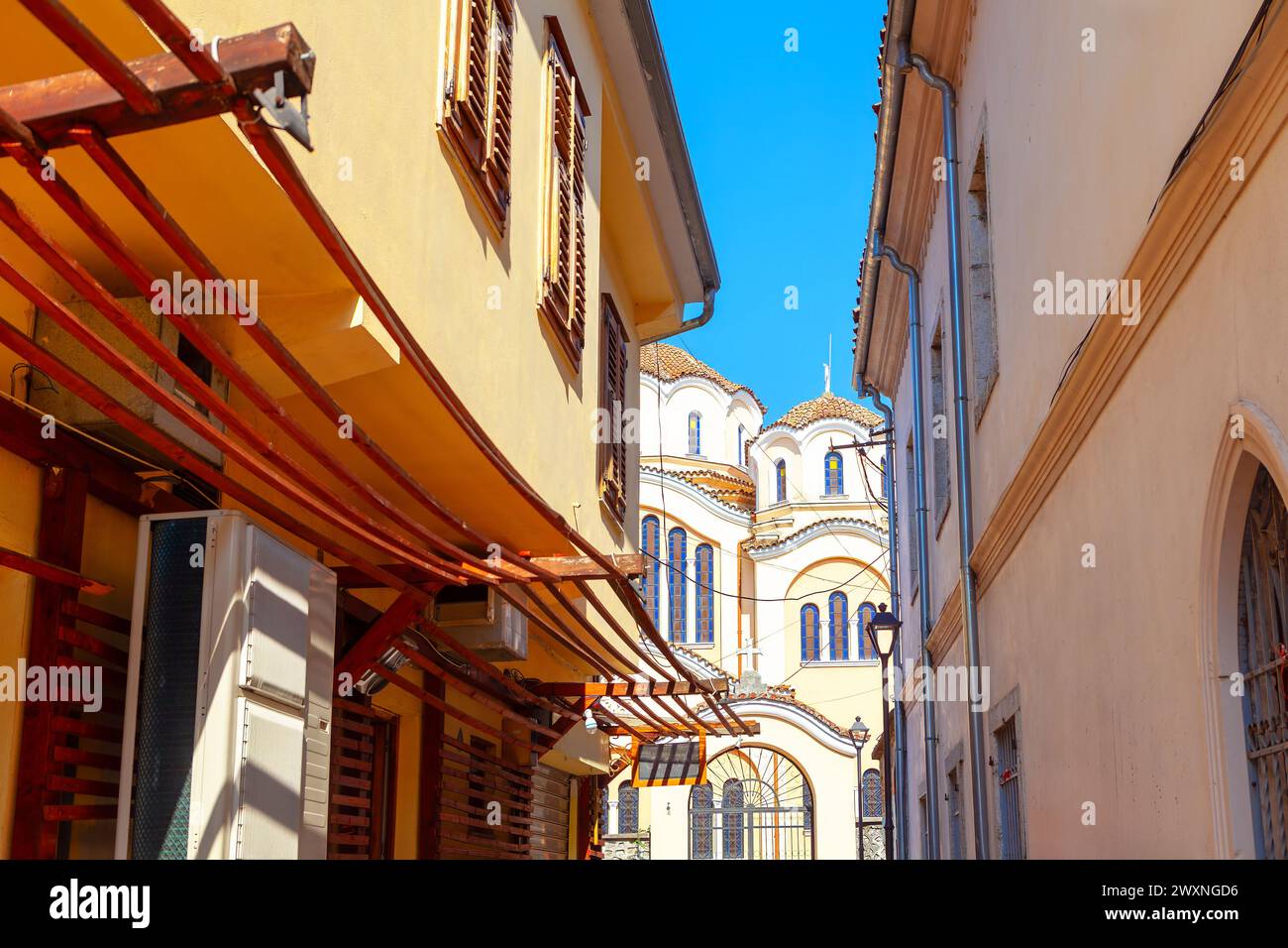 Old buildings in the old town of Shkoder Albania Stock Photo - Alamy