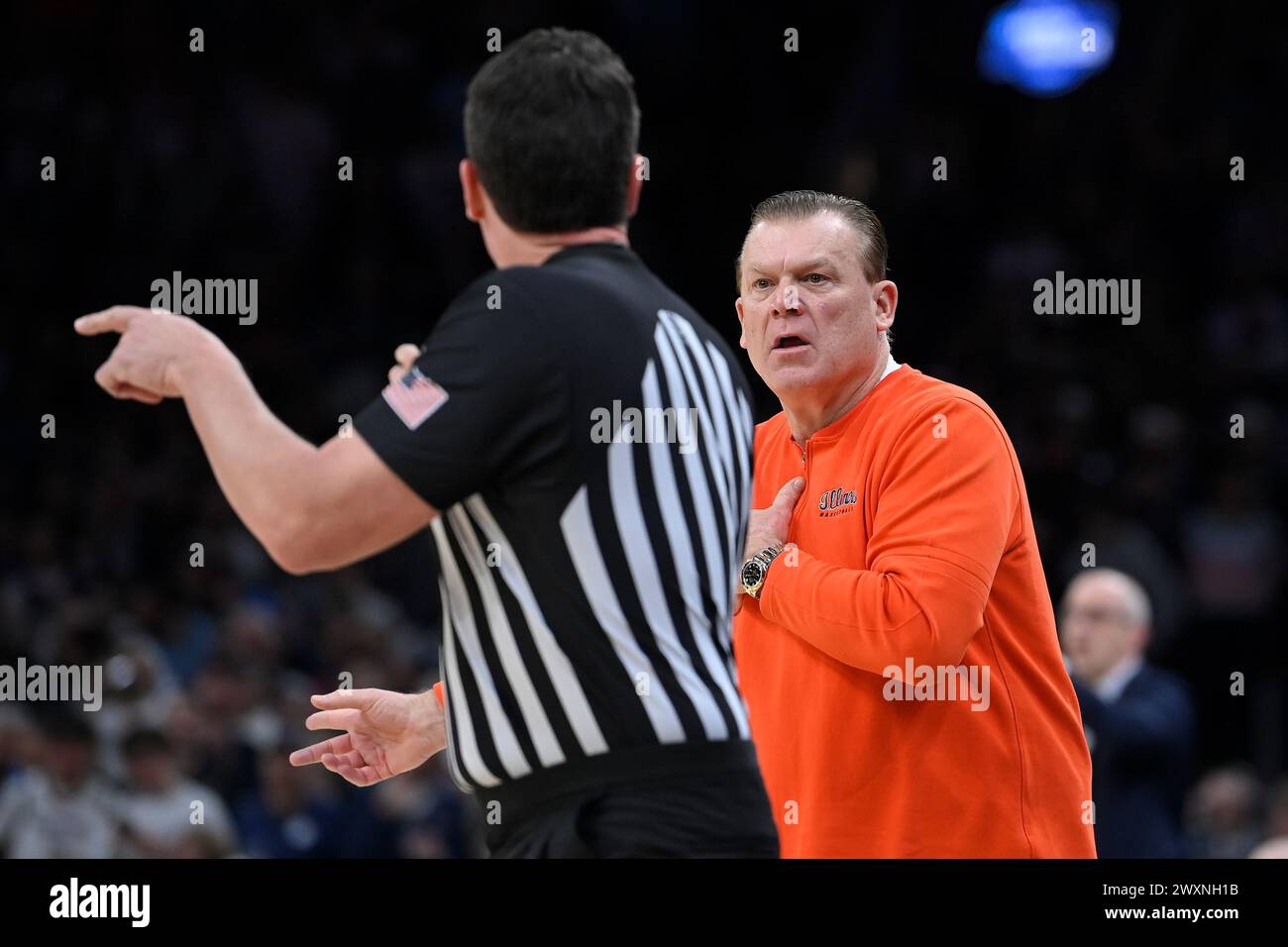 Boston Mass. 30th Mar, 2024. Illinois Fighting Illini head coach Bret ...