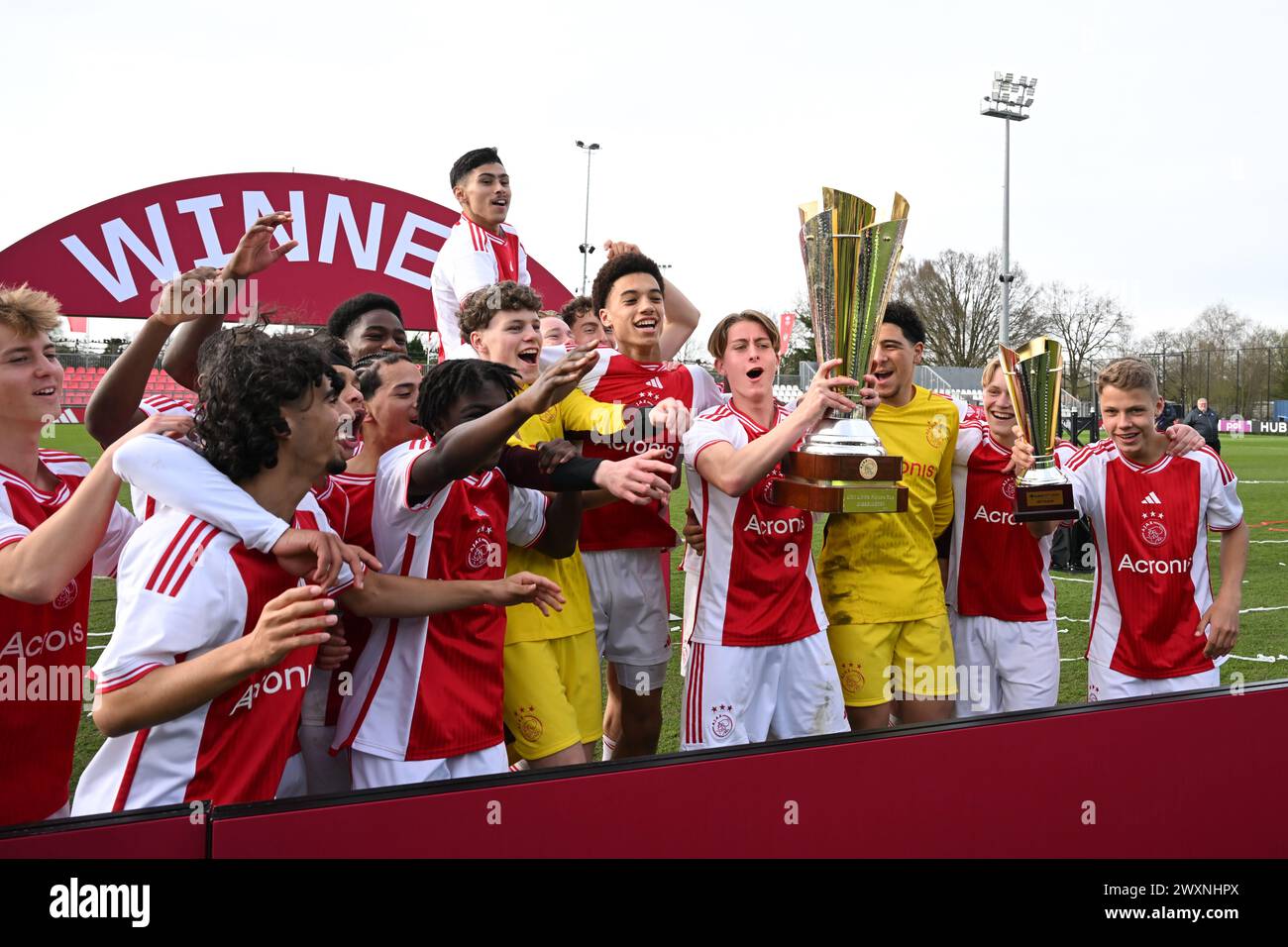 AMSTERDAM - Ajhax U17 players celebrate winning the Future Cup 2024 at ...