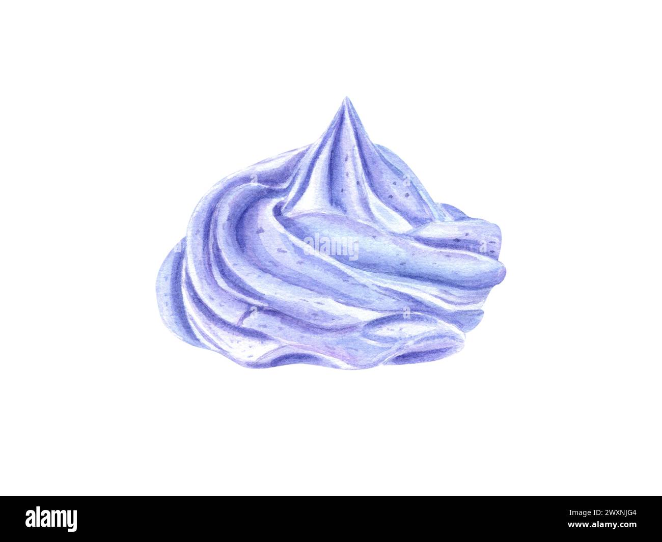 Blue yogurt cream. Whipped mousse. Swirl Ice cream with berry taste ...