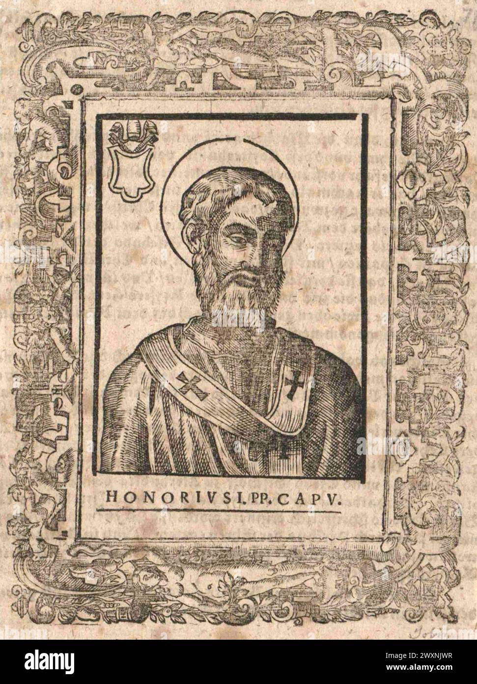 A 16th Century engraving of Pope Marcellus I who was pontiff from AD625 ...