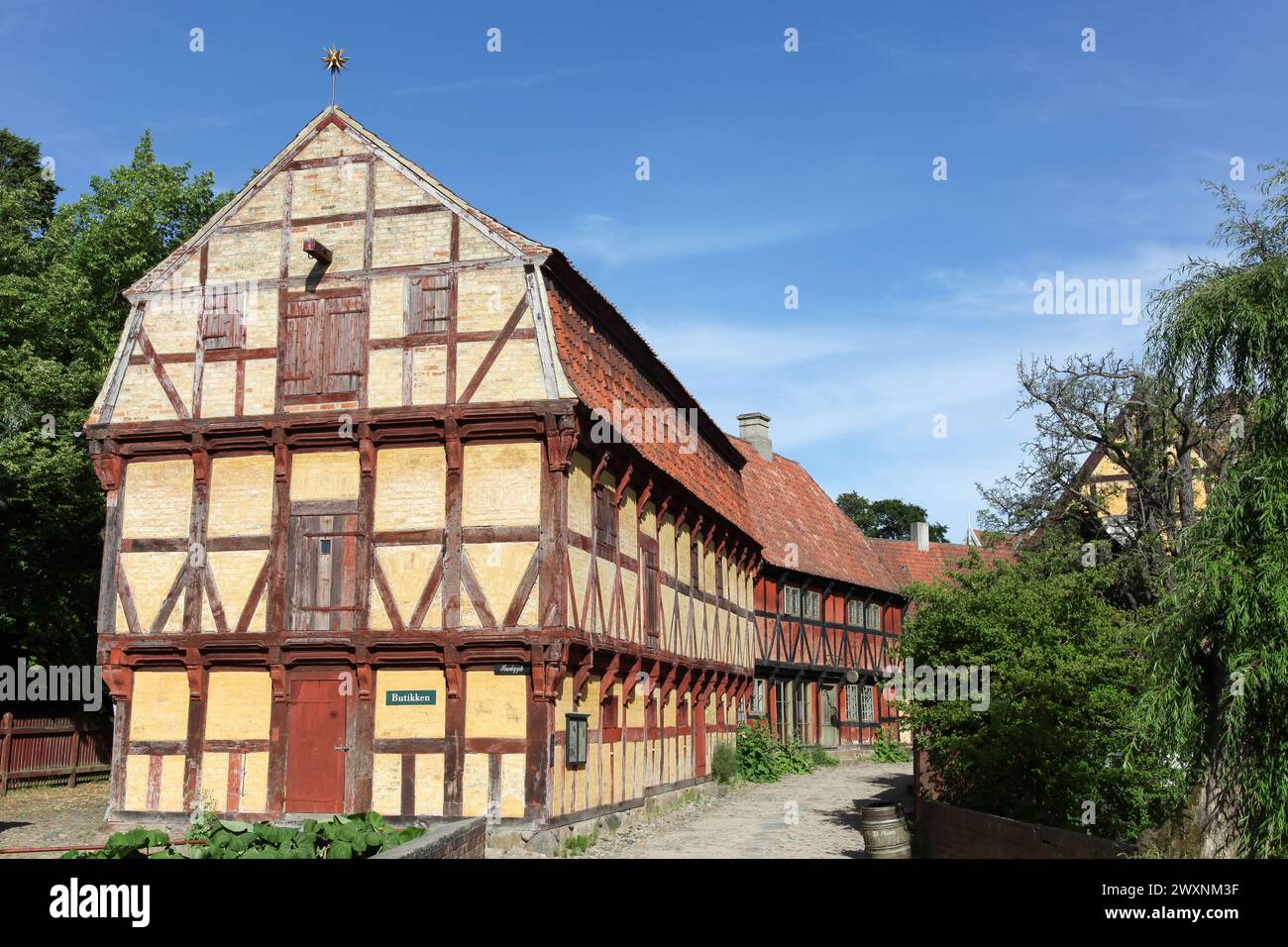 Old town in Aarhus, Denmark called Gamle By in Danish language Stock ...