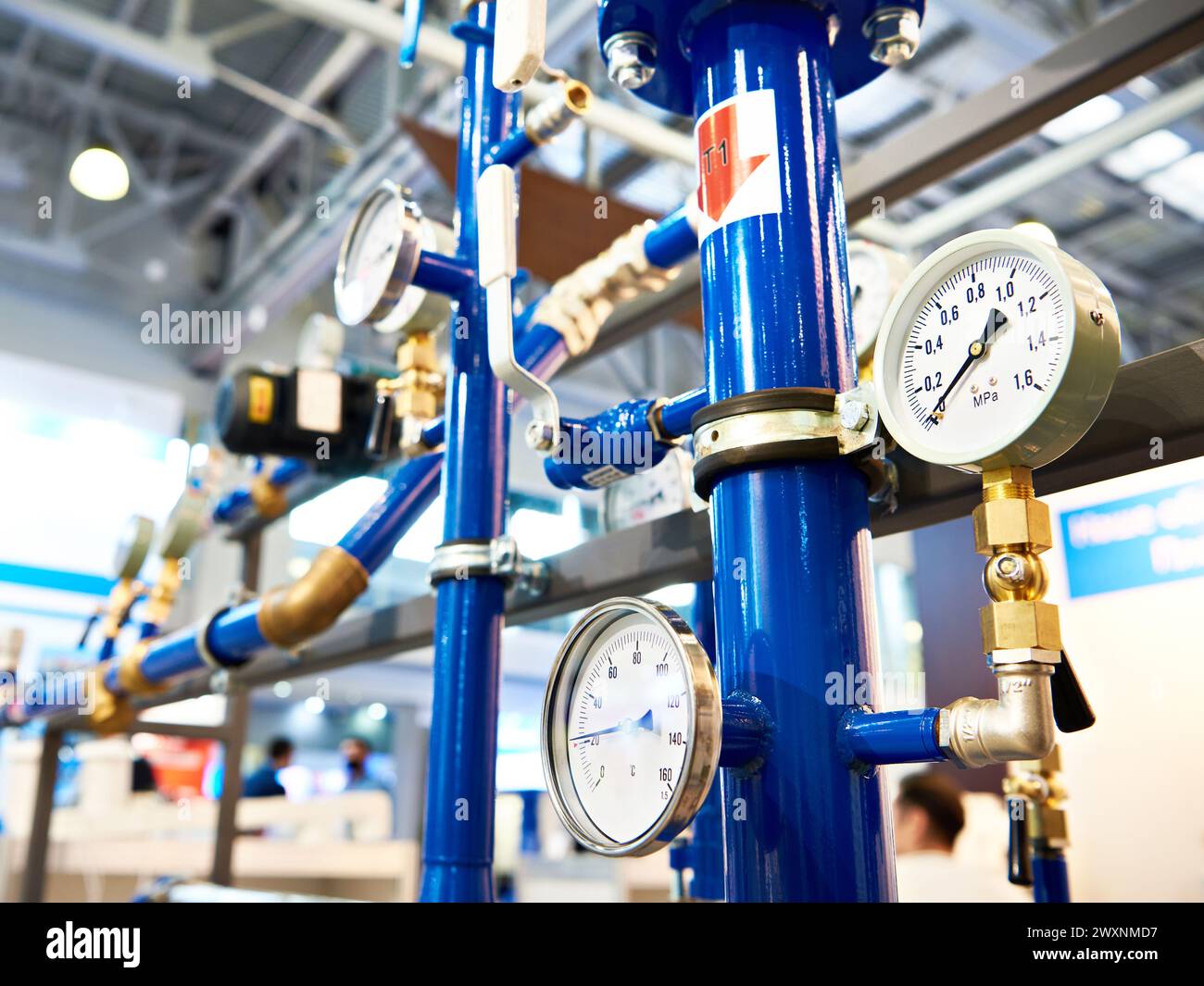 Pressure and temperature sensors on the pipeline Stock Photo - Alamy