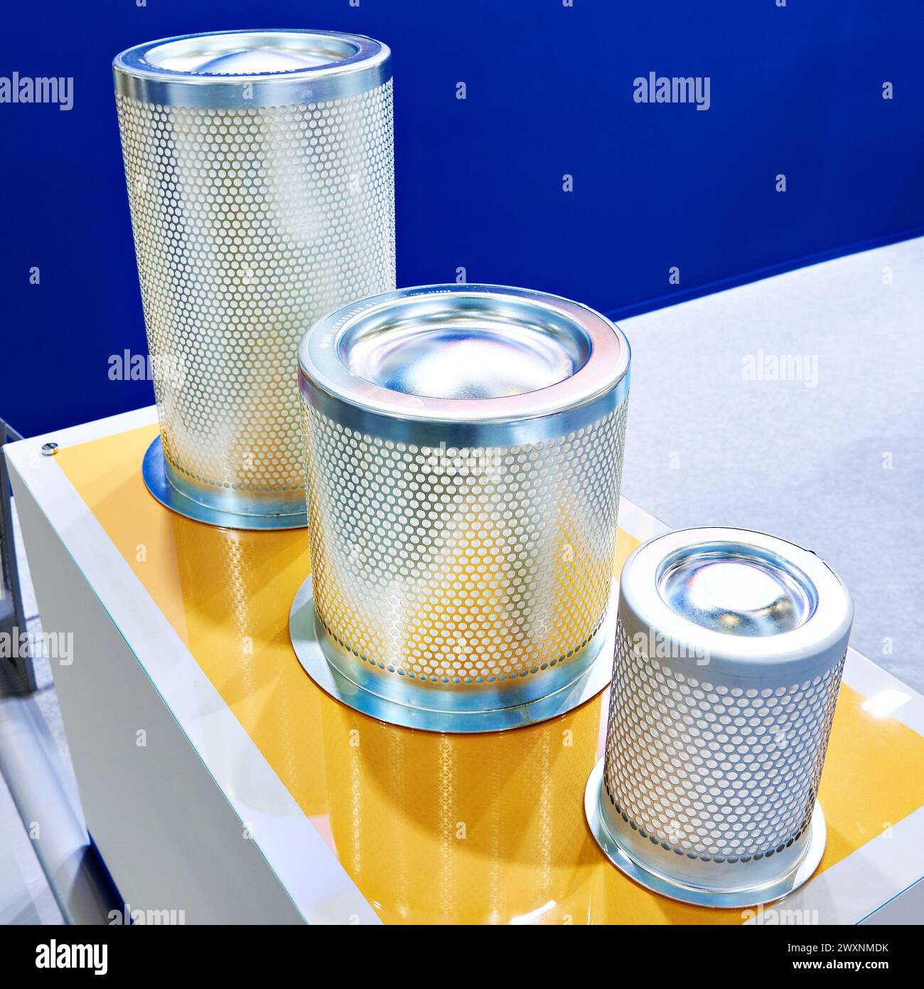 Industrial filters separators at the exhibition counter Stock Photo - Alamy