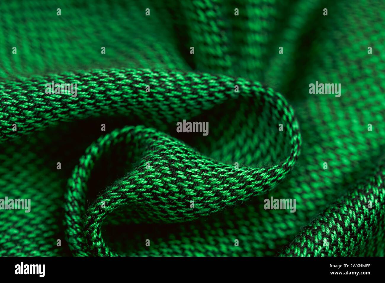 A close-up of green knitted fabric texture Stock Photo - Alamy