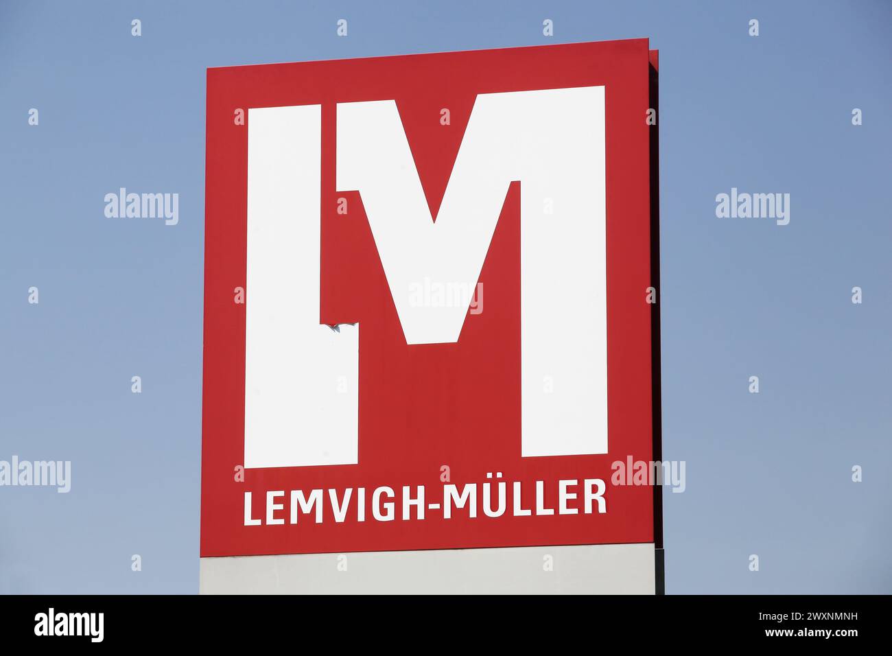 Kolding, Denmark - August 16, 2020: Lemvigh-Müller logo on a signboard ...