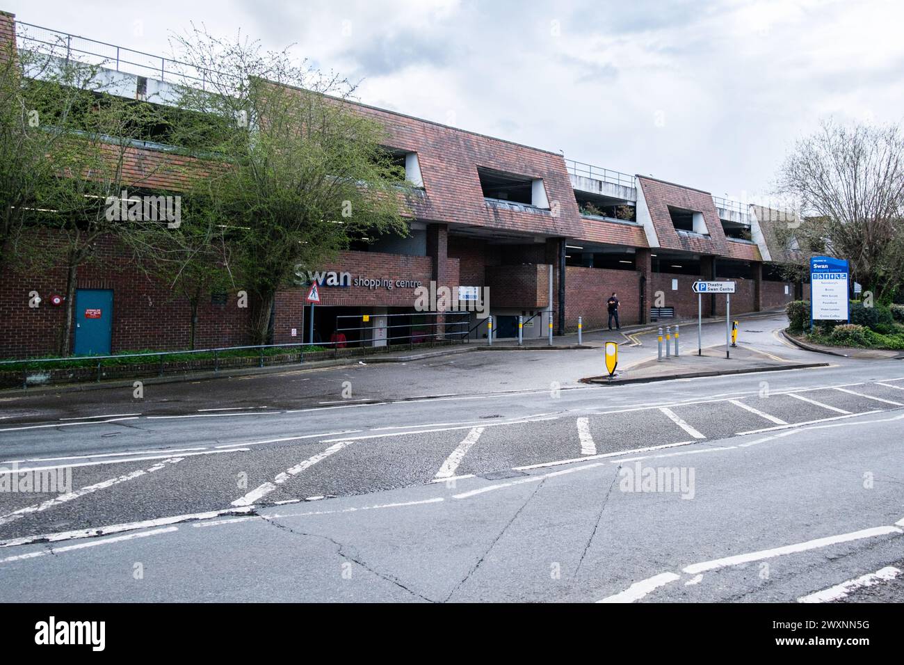 Leatherhead Surrey, UK, April 01 2024, Town Centre Swan Shopping Centre ...