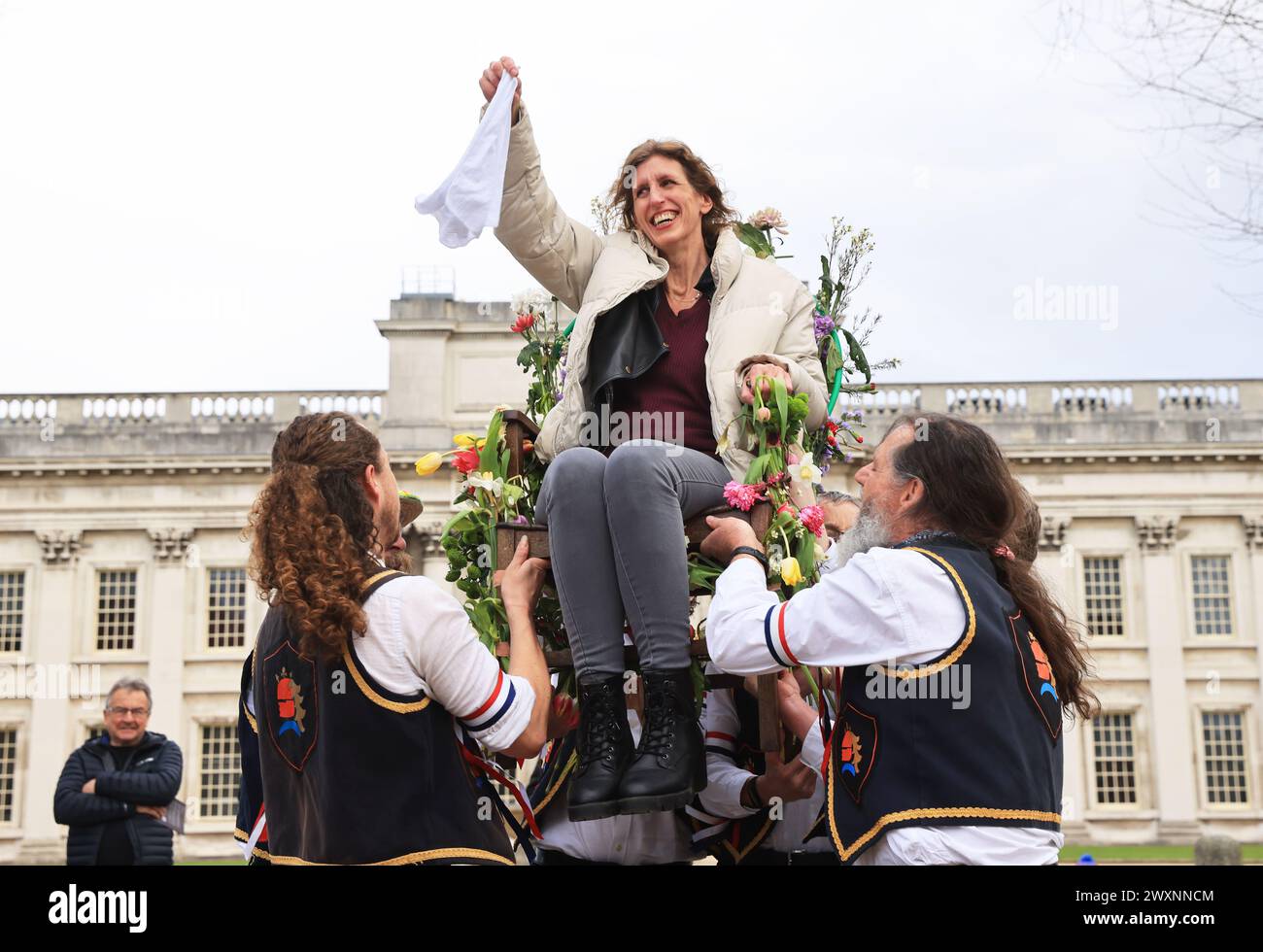 London, UK 1st April 2024. The Blackheath Morris Men were in Greenwich ...