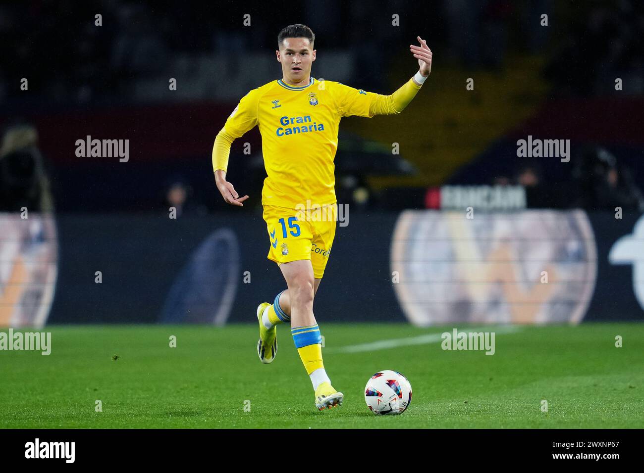 Barcelona, Spain. 30th Mar, 2024. Mika Marmol of UD Las Palmas during ...