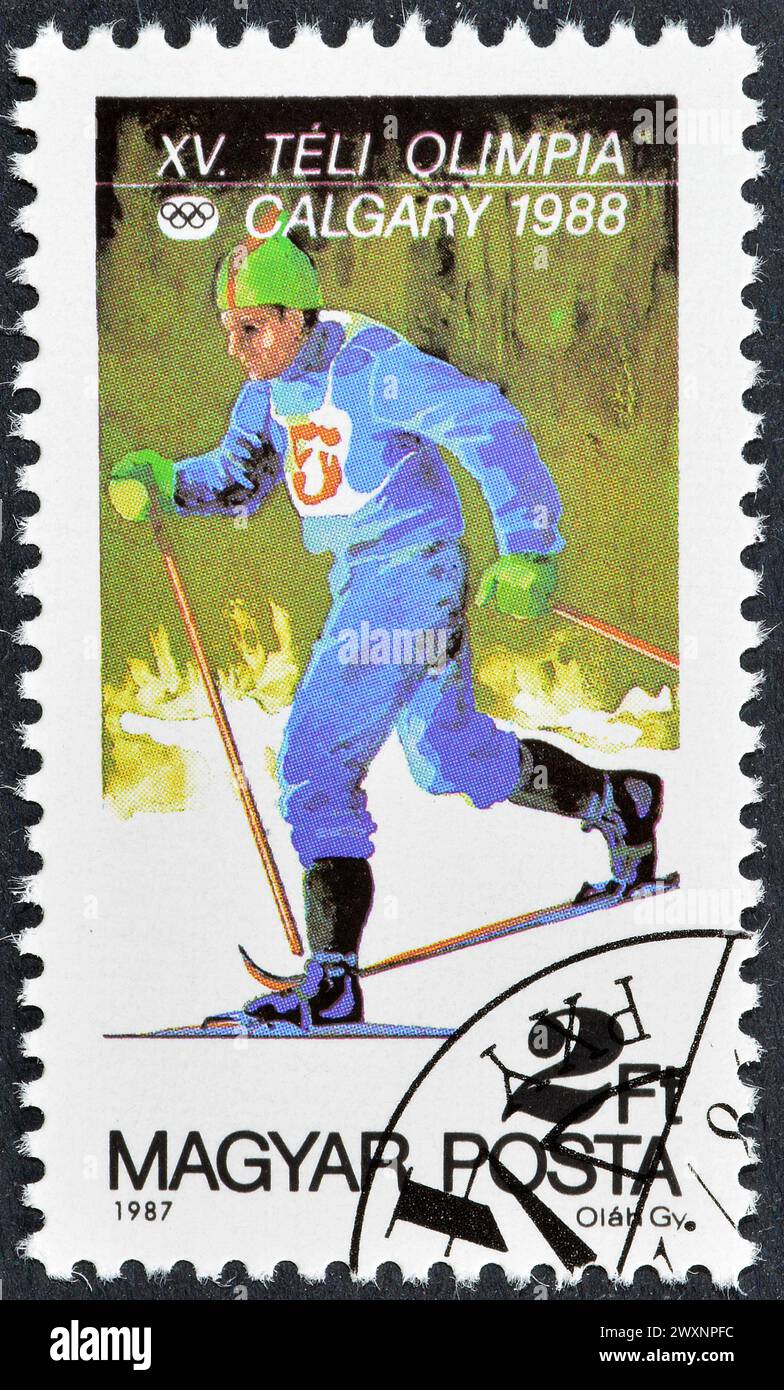 Cancelled postage stamp printed by Hungary, that promotes Winter ...