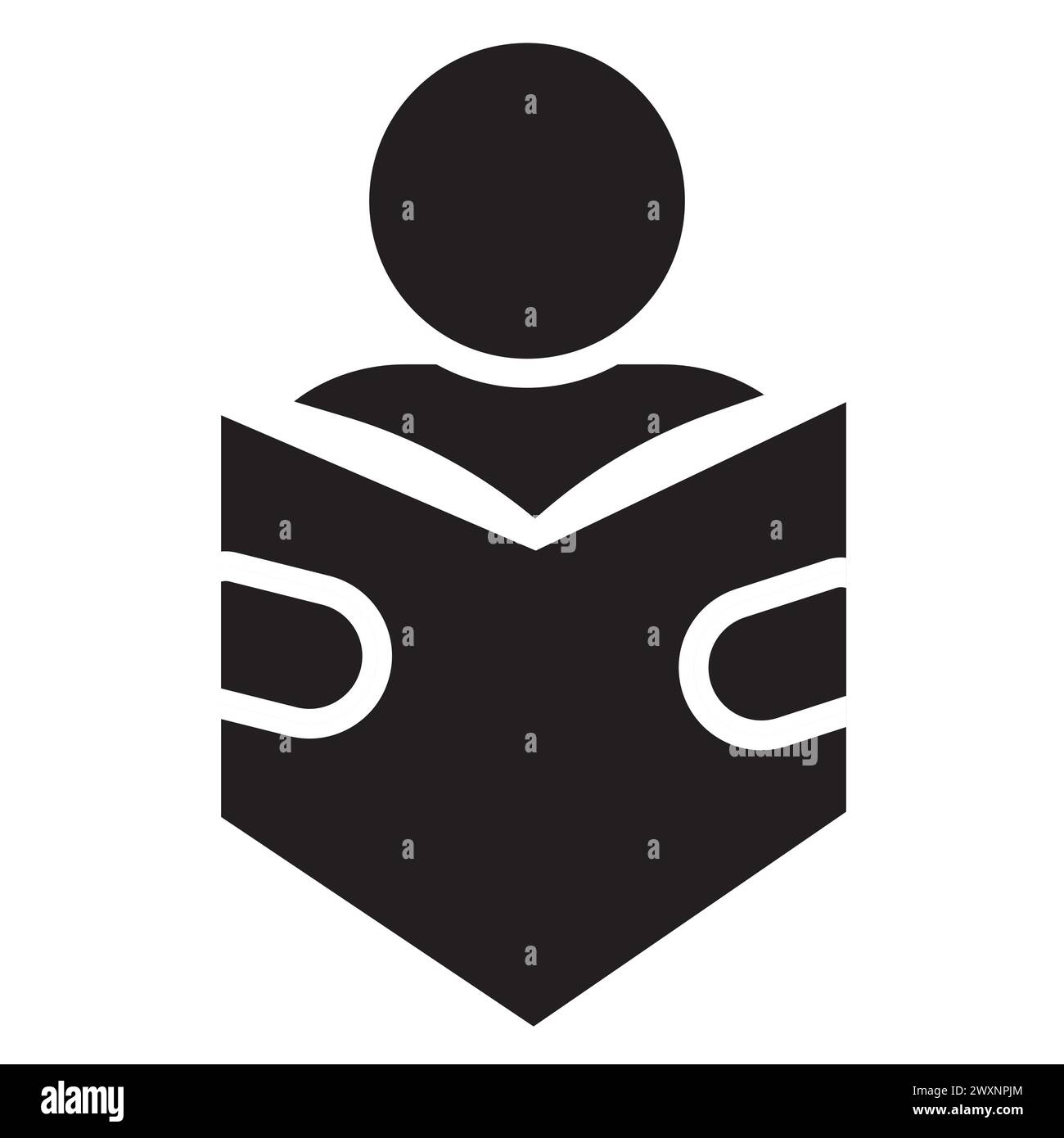 Silhouette of a person reading a book, learning, hobby, education ...