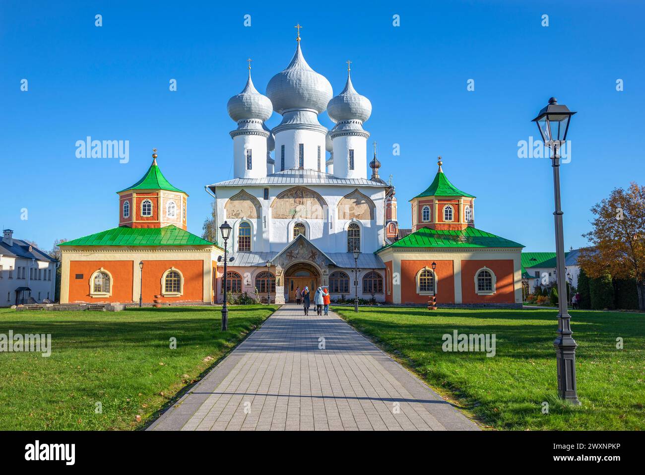 The ancient Assumption Cathedral on the territory of the Tikhvin ...
