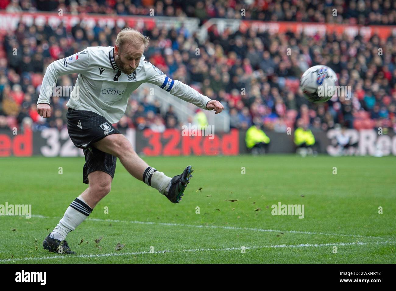 Middlesbrough on Monday 1st April 2024. Sheffield Wednesday's Barry ...