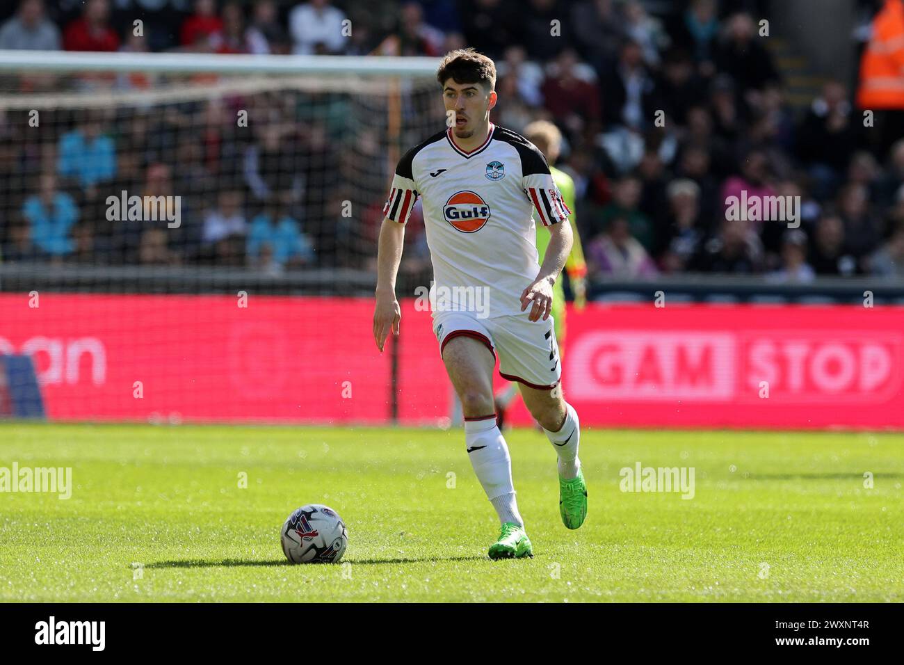 Swansea, UK. 01st Apr, 2024. Josh Key of Swansea city in action. EFL ...