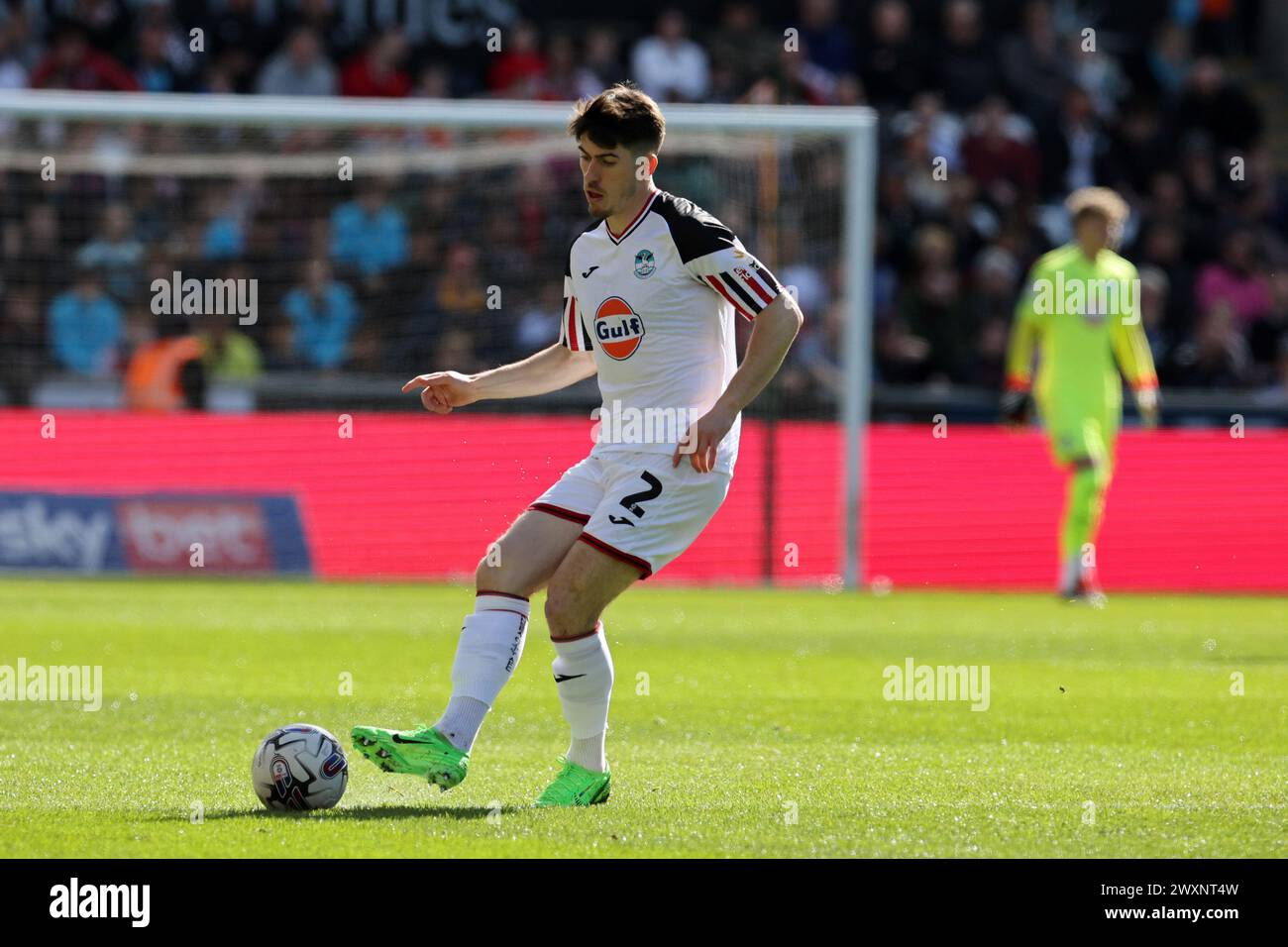 Swansea, UK. 01st Apr, 2024. Josh Key of Swansea city in action. EFL ...