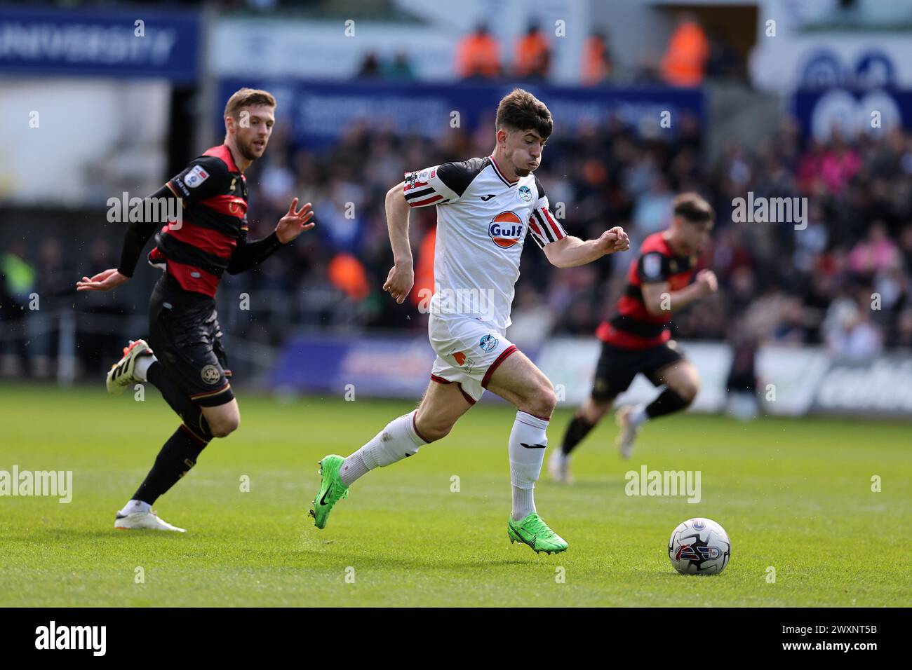 Swansea, UK. 01st Apr, 2024. Josh Key of Swansea city in action. EFL ...
