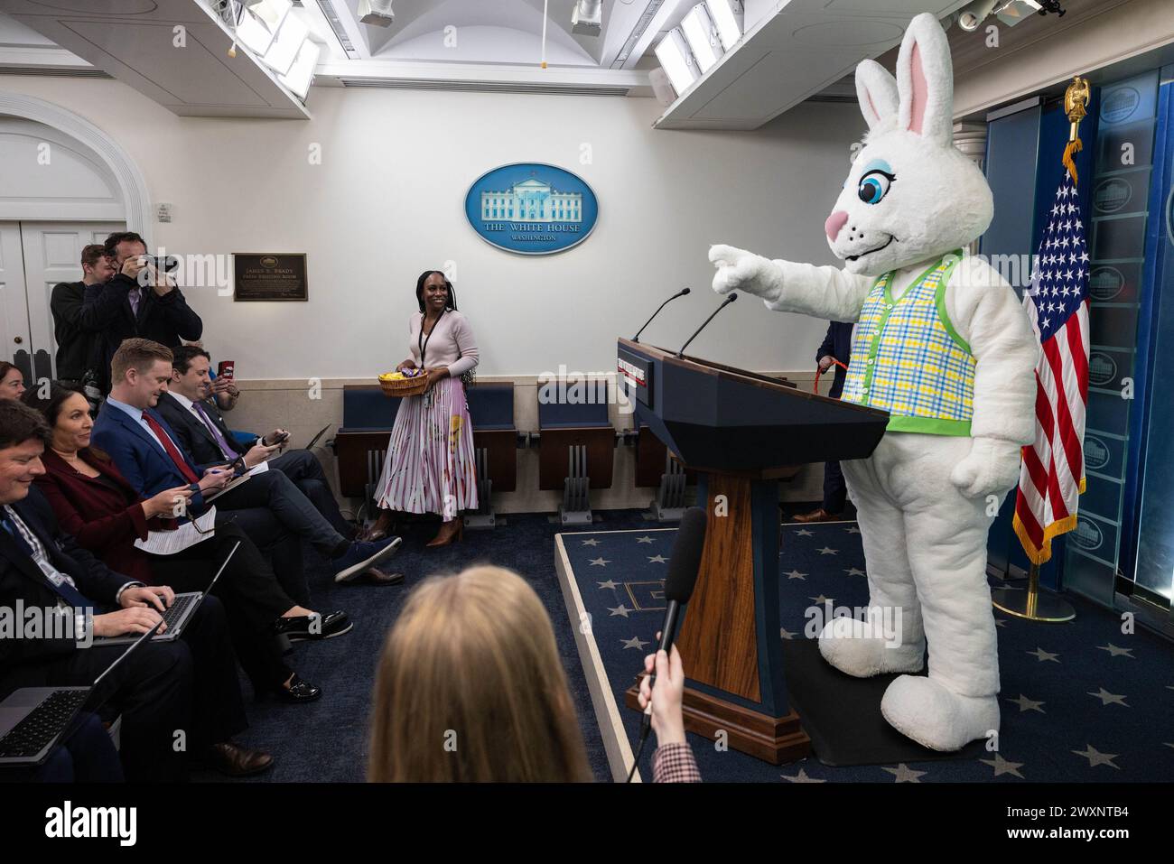The Easter Bunny joins White House Press Secretary Karine Jean-Pierre ...