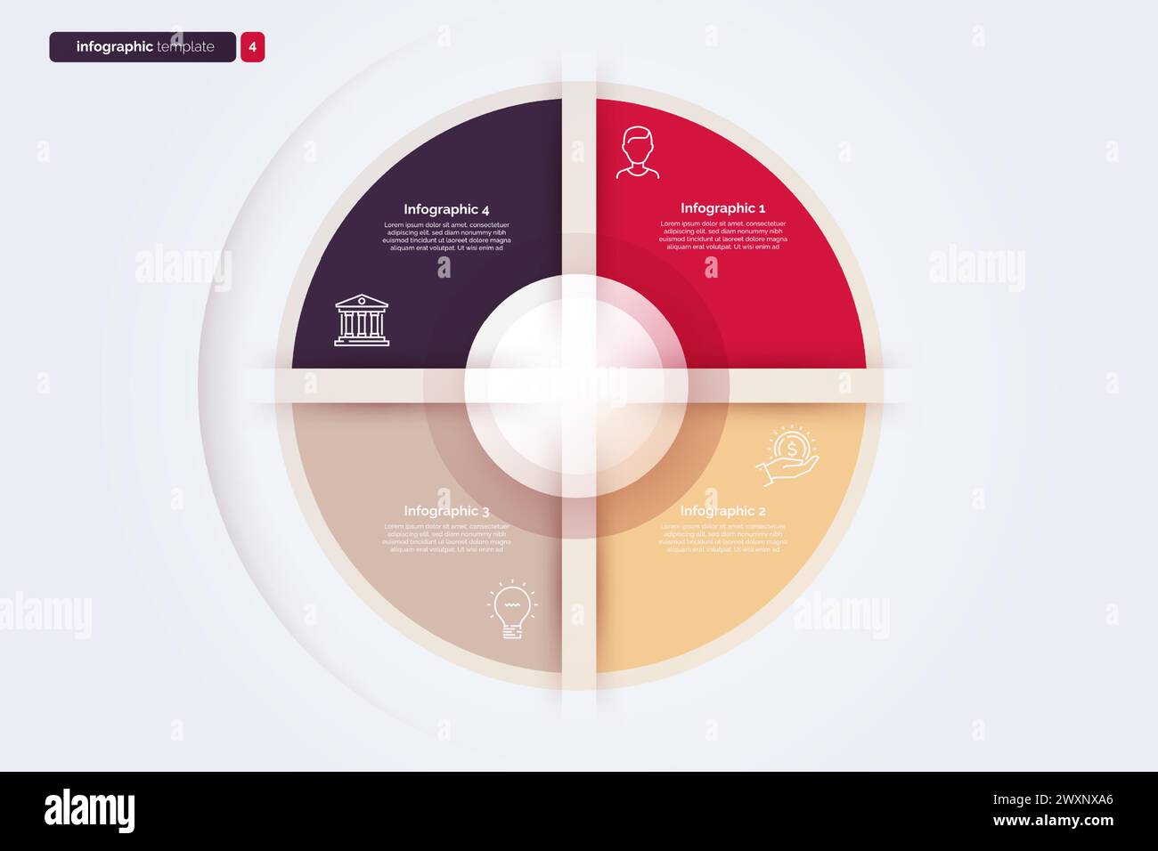 Four option cycle infographic chart. Vector illustration Stock Vector ...