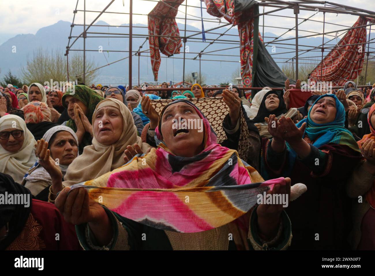 Srinagar, Kashmir. 01st Apr, 2024. Kashmiri Muslim women pray upon ...