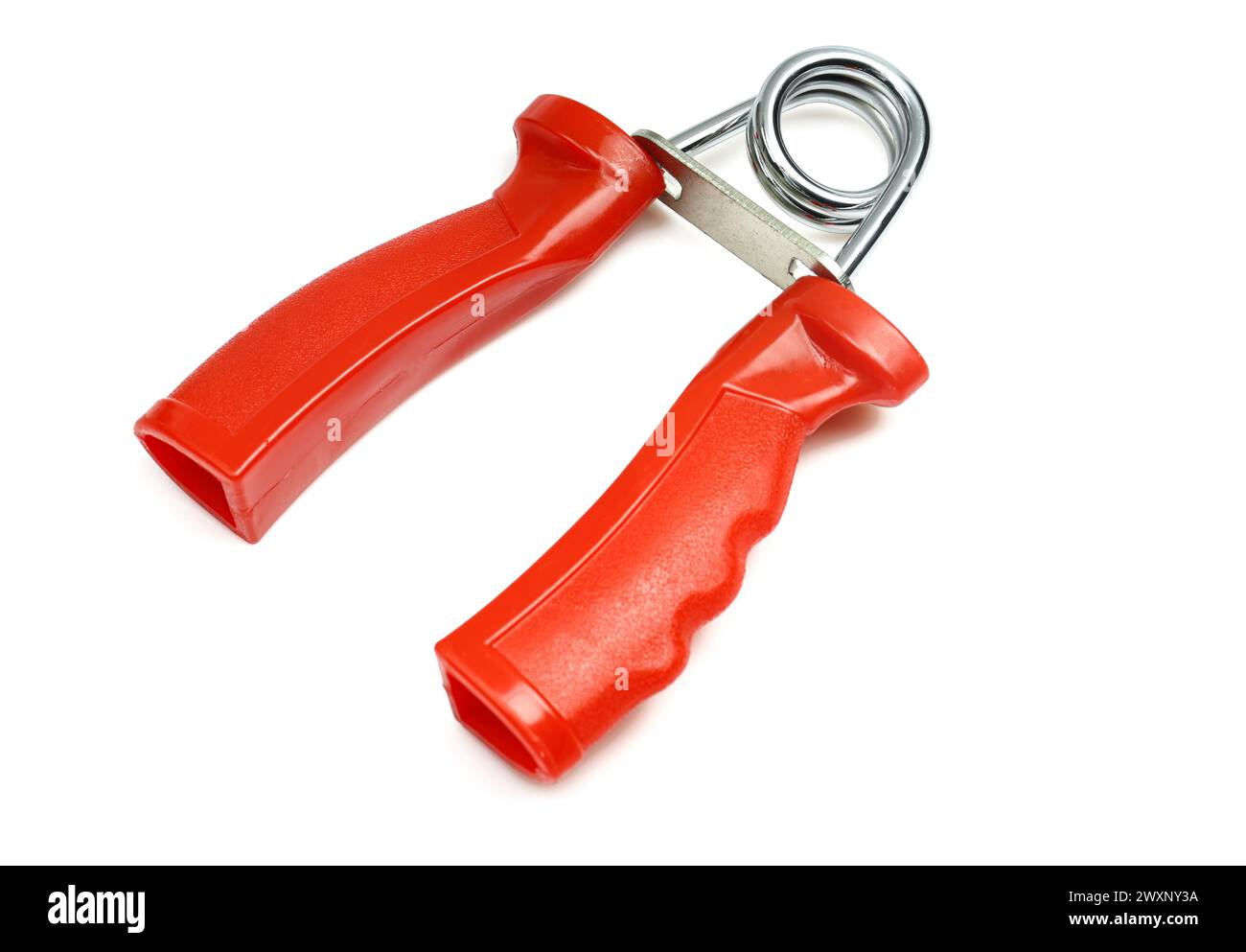 Red handle forearm gripper exercise equipment isolated on white ...