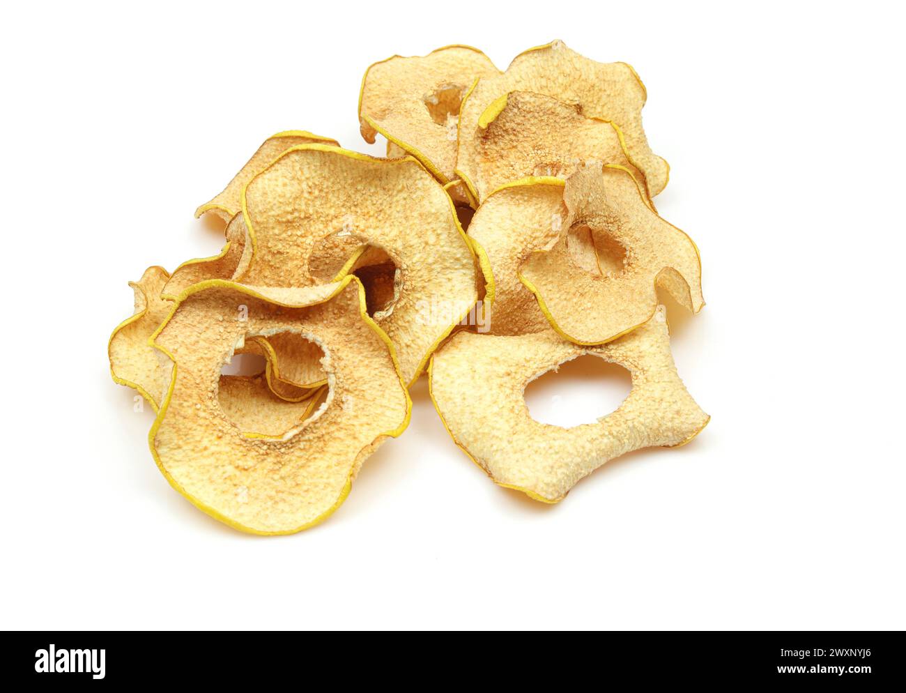 Pile of dry dehydrated quince slices isolated on white background Stock ...