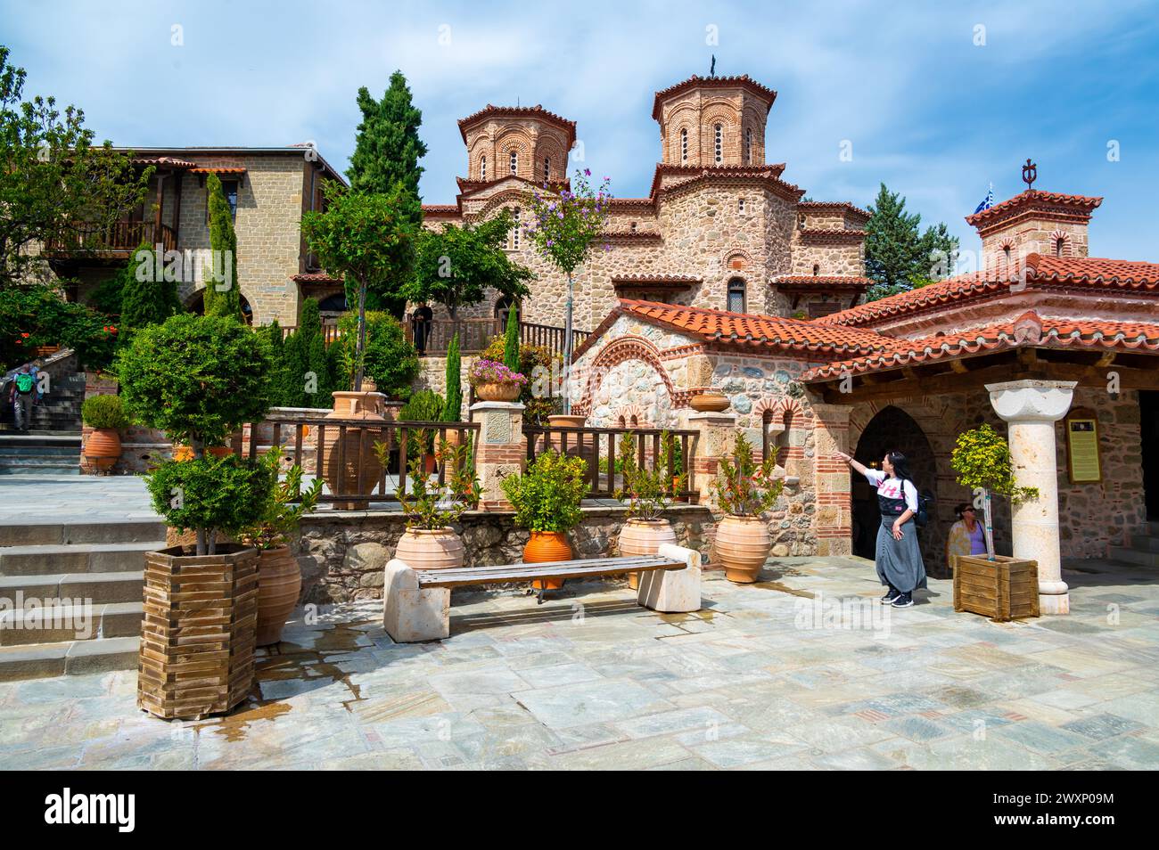 Meteora, Greece - 19.9.2023: Peoples and tourist visit the Meteora ...