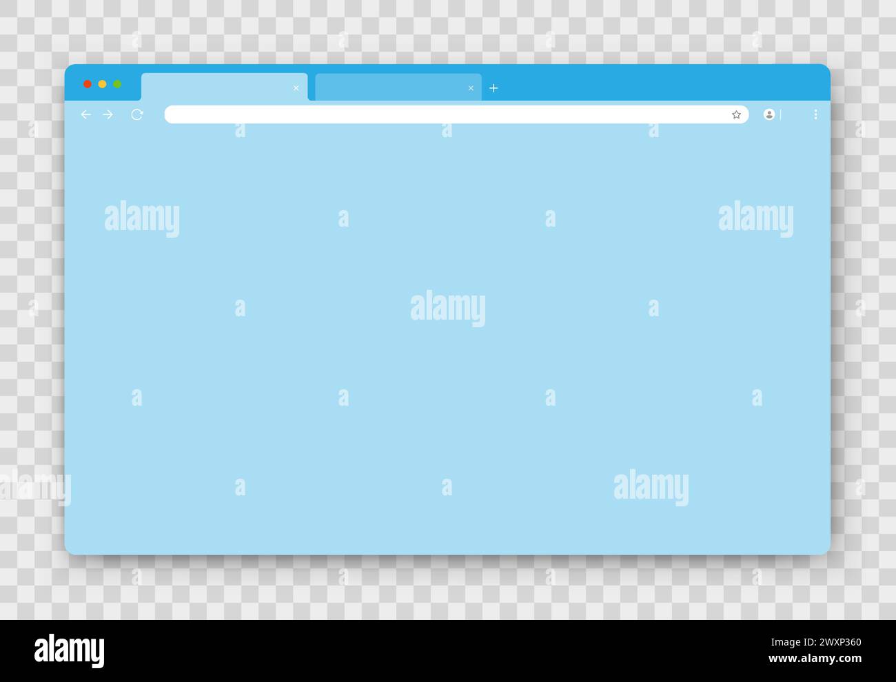 An empty blue browser window on a transparent background Stock Vector ...