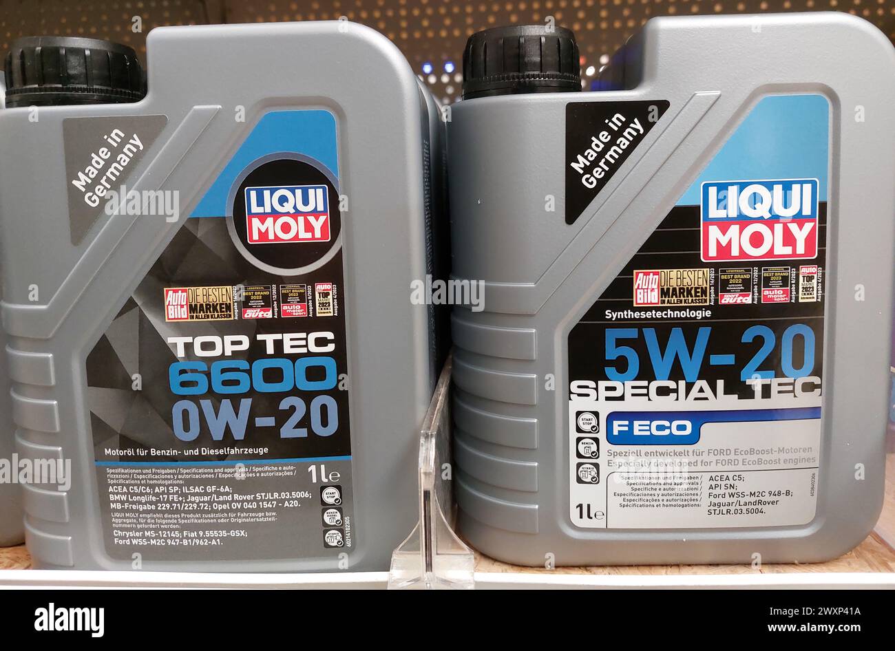 LIQUI MOLY engine oil cans in a hardware store Stock Photo - Alamy