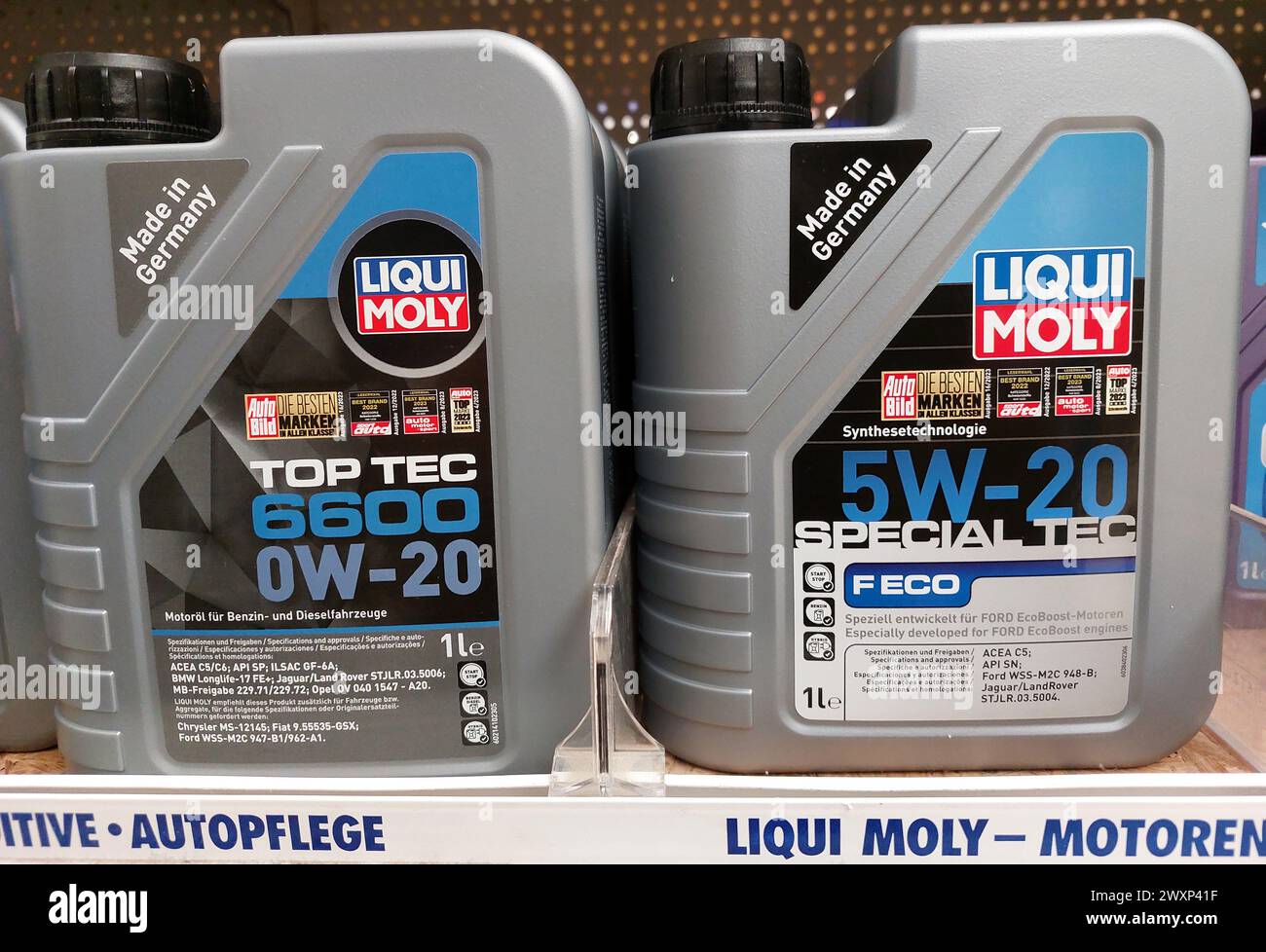 LIQUI MOLY engine oil cans in a hardware store Stock Photo - Alamy