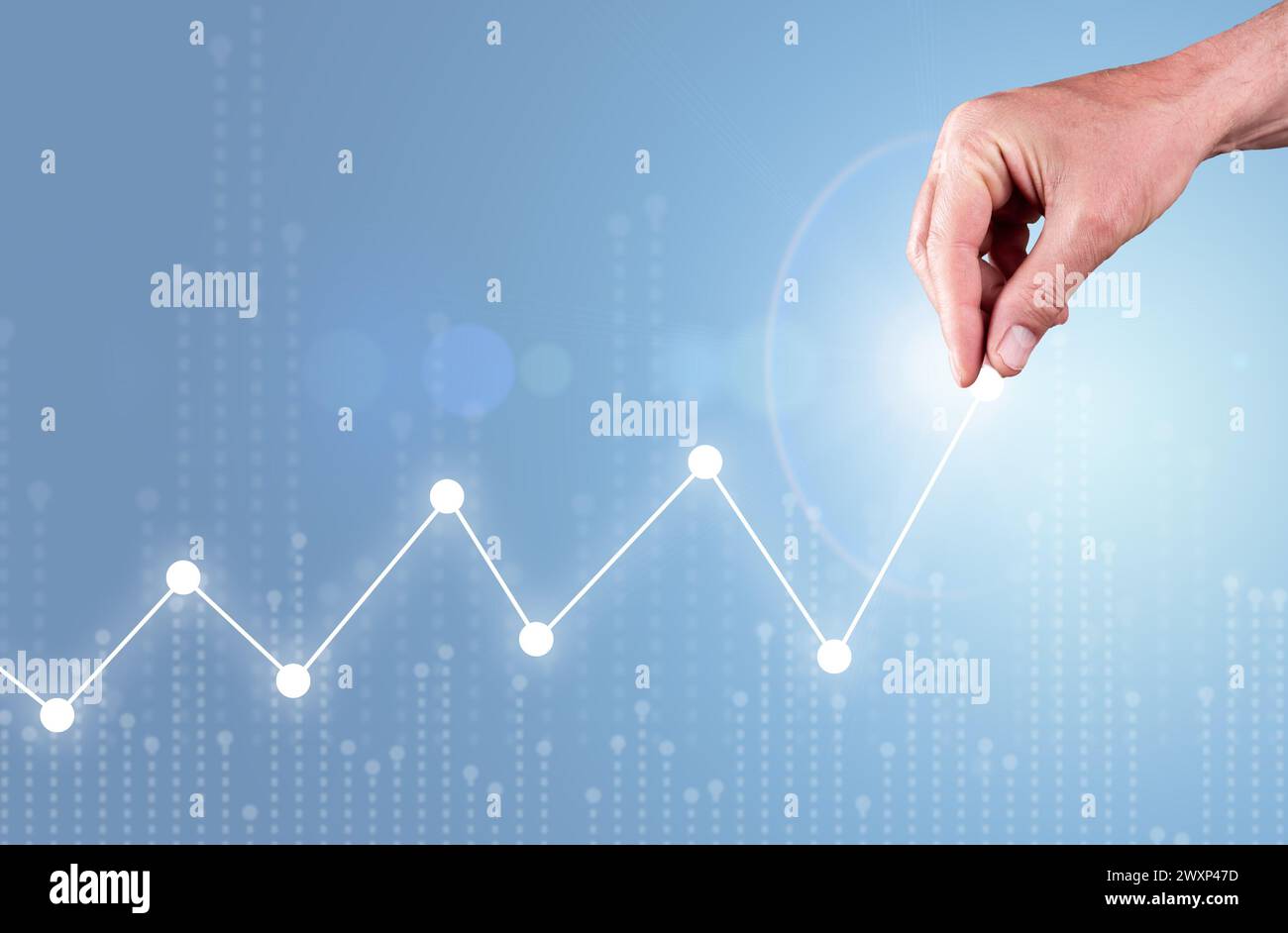 Growing graph, positive economic trend. Financial growth concept Stock ...