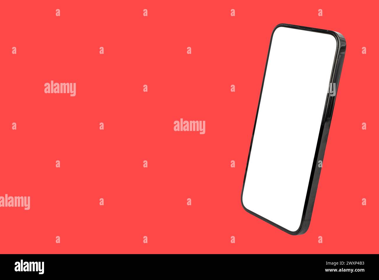 Mobile phone mockup, smartphone screen banner background Stock Photo ...