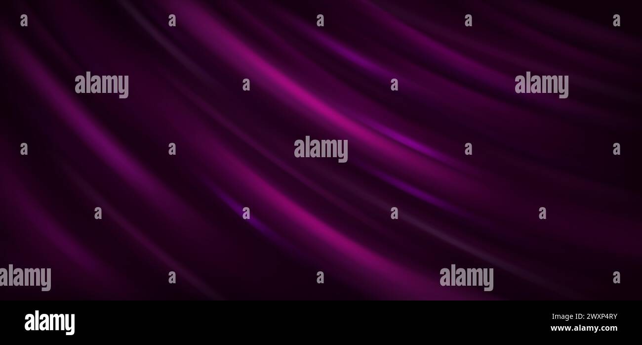 Deep purple rippled fabric material realistic vector background. Award ...