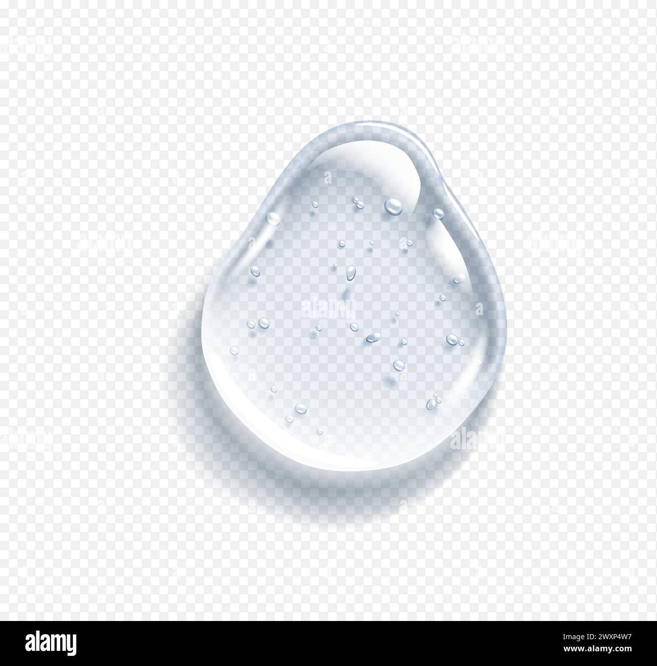 Hyaluronic acid drop with bubbles realistic vector illustration ...