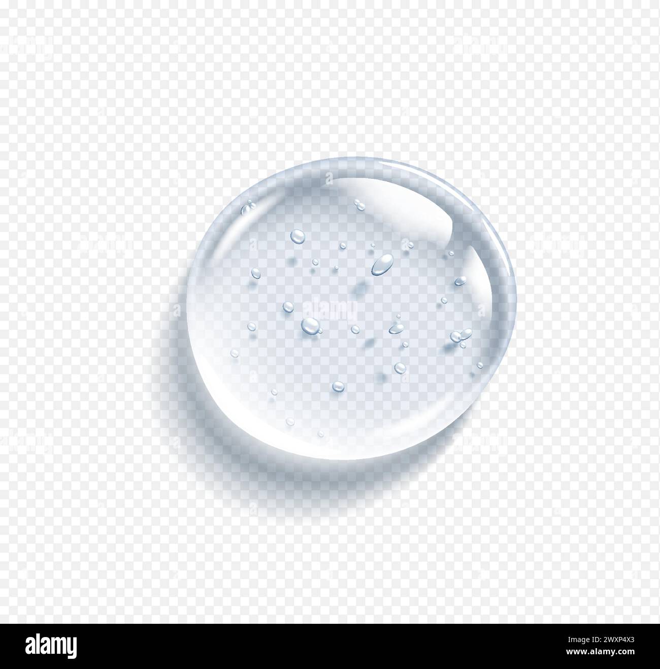 Hyaluronic acid drop with bubbles realistic vector illustration ...