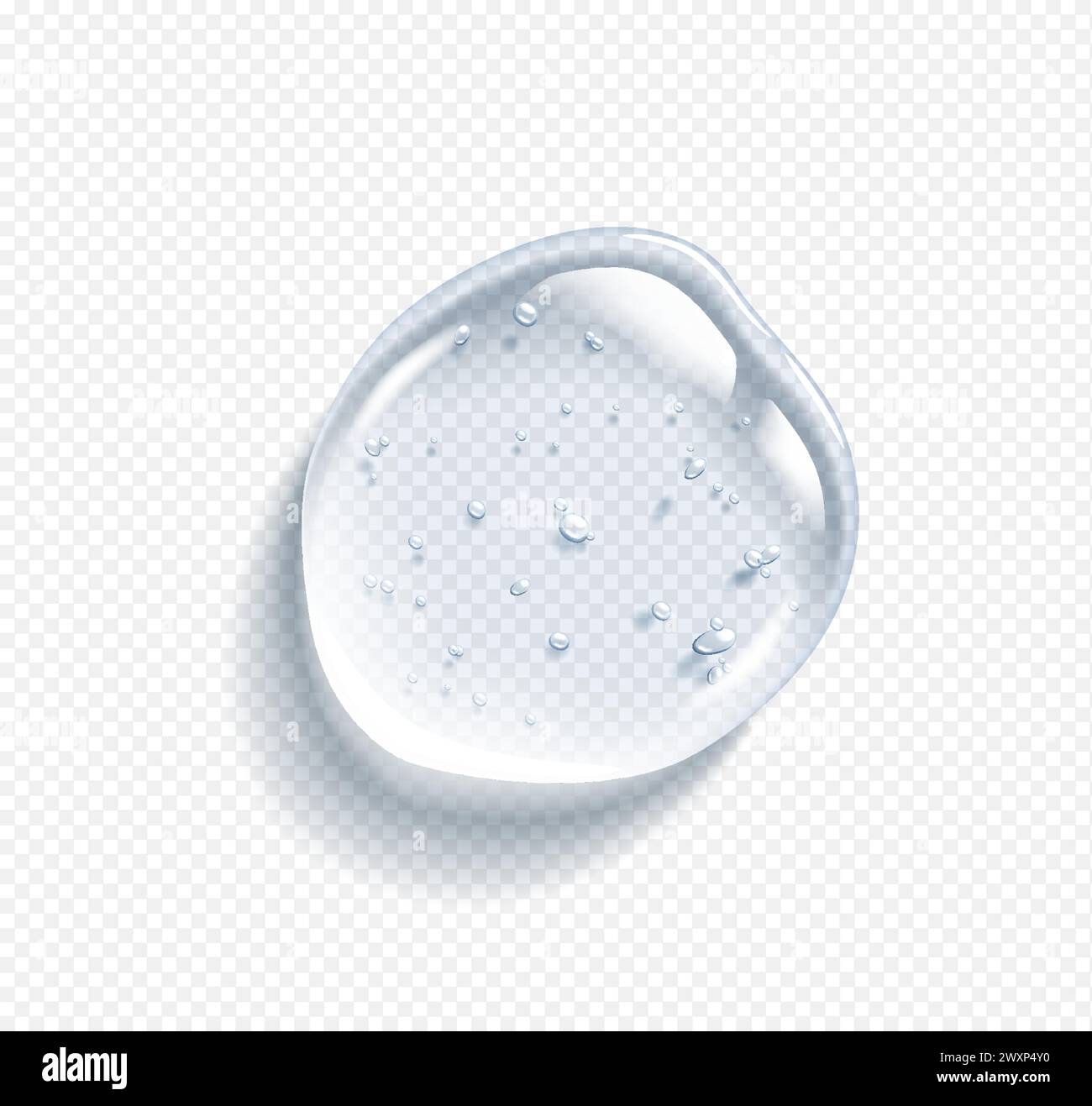 Hyaluronic acid drop with bubbles realistic vector illustration ...
