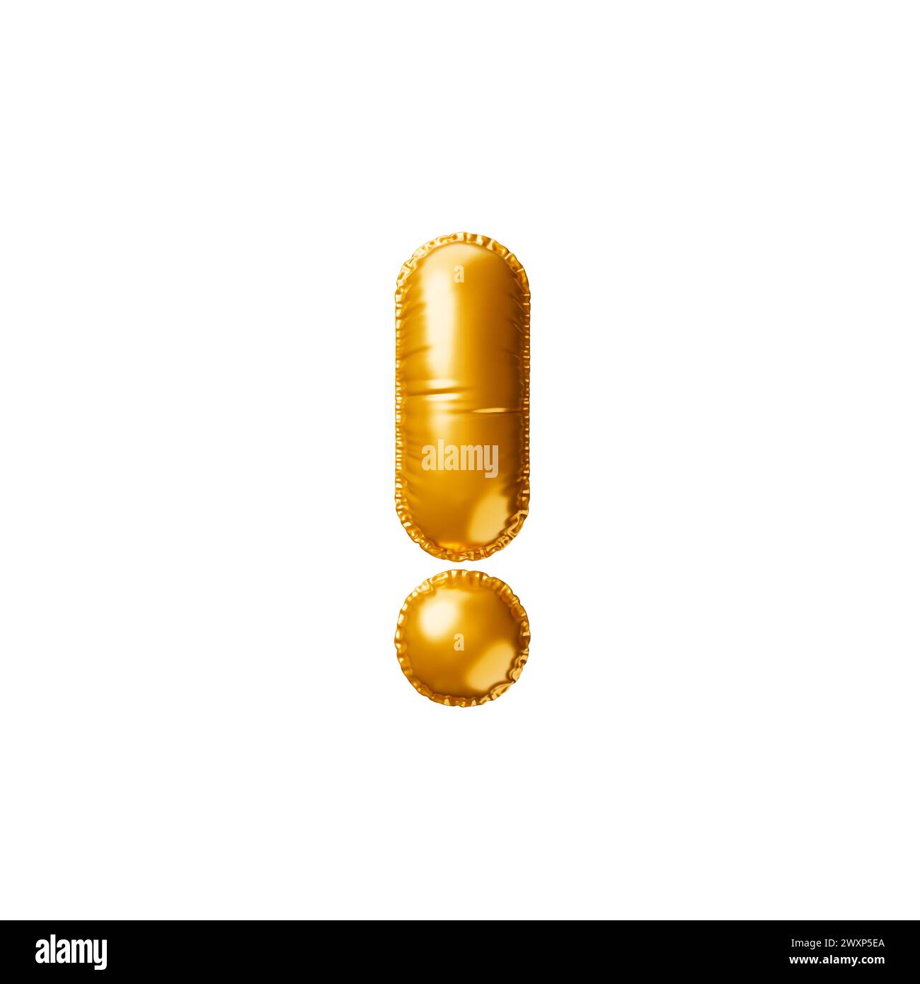 Golden balloon Exclamation mark. 3d render illustration Stock Photo - Alamy