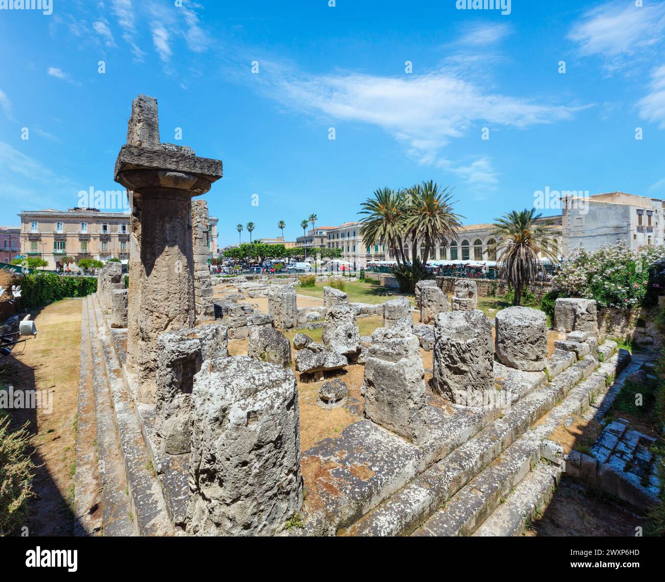 Tempio di Apollo ruins. Ortigia island at city of Syracuse, Sicily ...