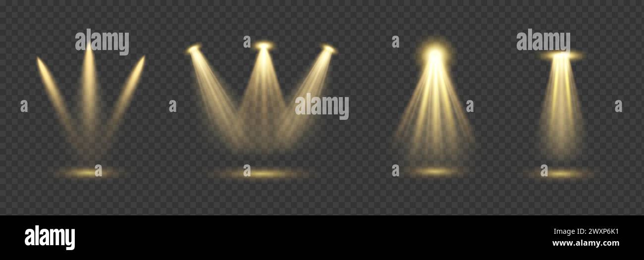 Illumination backlight effects 3d realistic vector illustration set ...