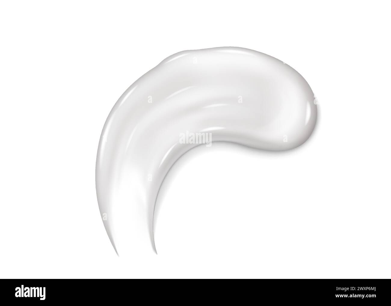 Realistic 3D smear of white cream on an isolated white background ...