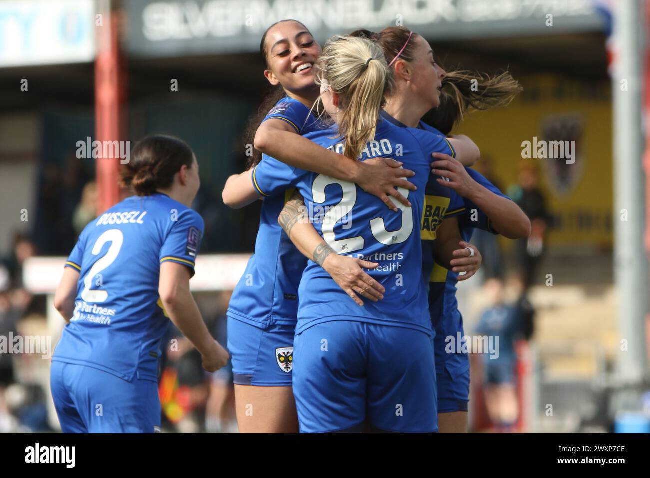 Amy Goddard (23) celebrates goal AFC Wimbledon Women v Norwich City ...