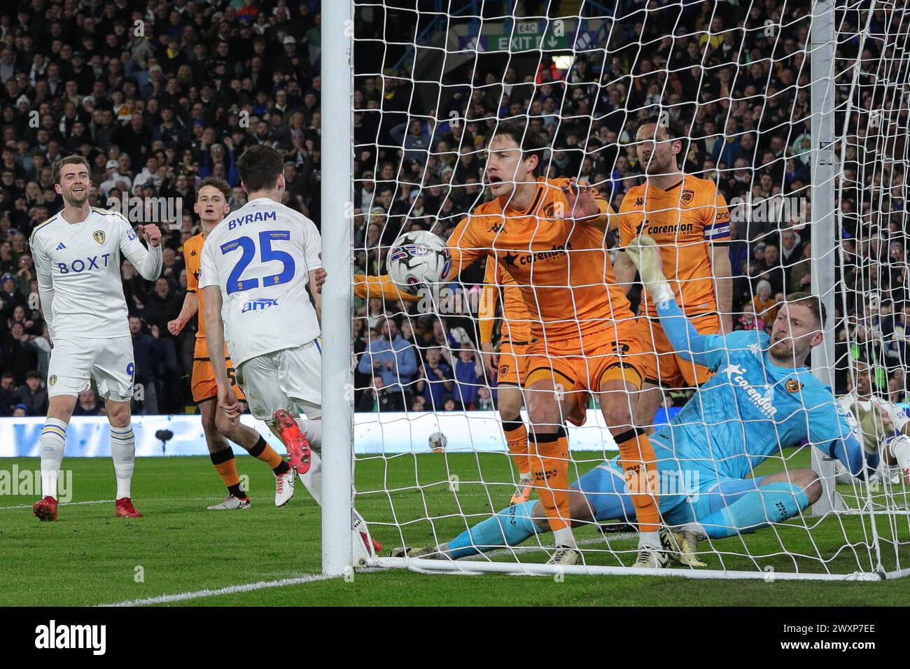 Sam Byram of Leeds United scores a goal and makes it 1-0 during the Sky ...