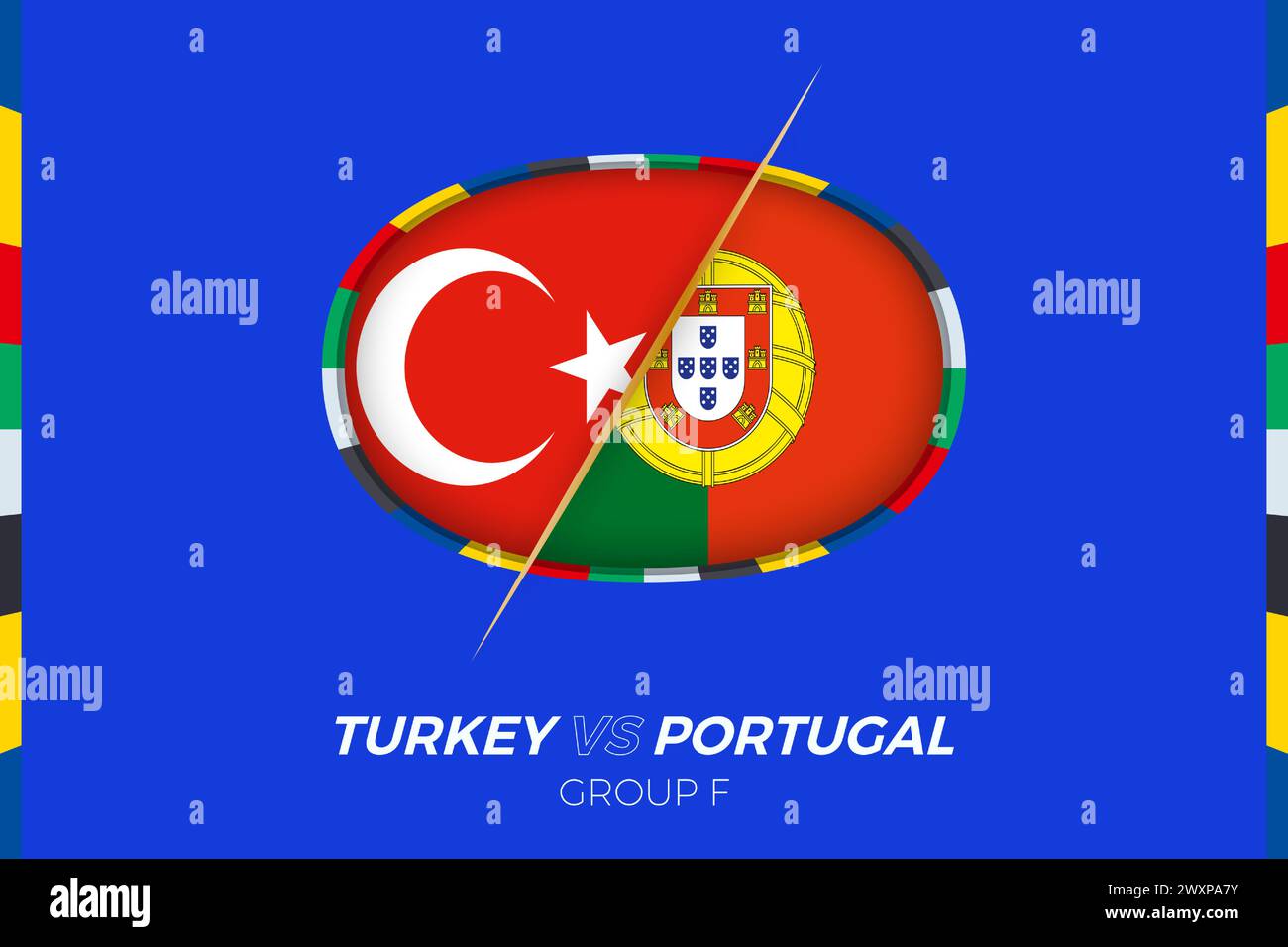 Turkey vs Portugal football match icon for European football Tournament ...