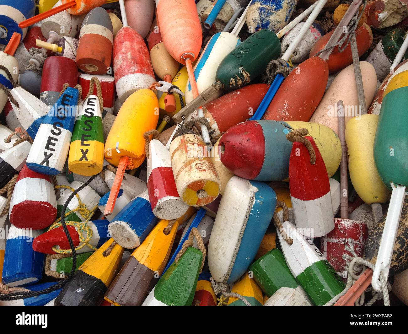 Detail of buoys on land Stock Photo - Alamy